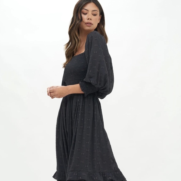 Oliphant | Dresses | Oliphant Smocked Top Ruffle Midi Dress | Poshmark